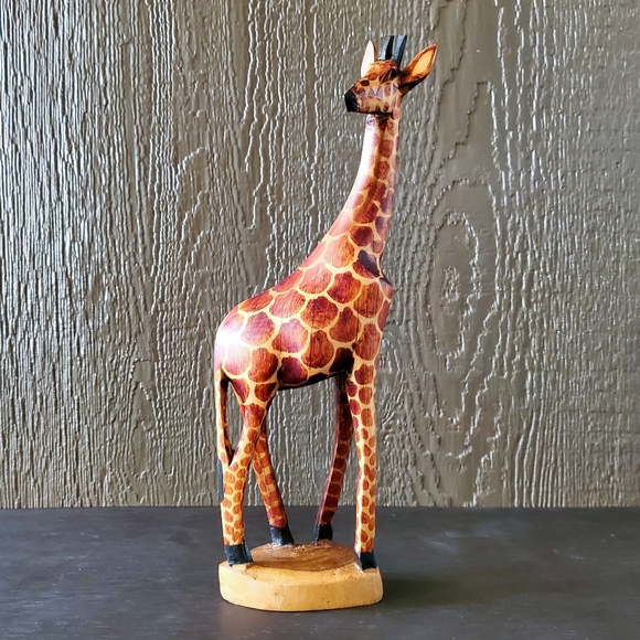 Vintage | Art | Vintage 2 12 African Hand Carved Wooden Giraffe Folk ...